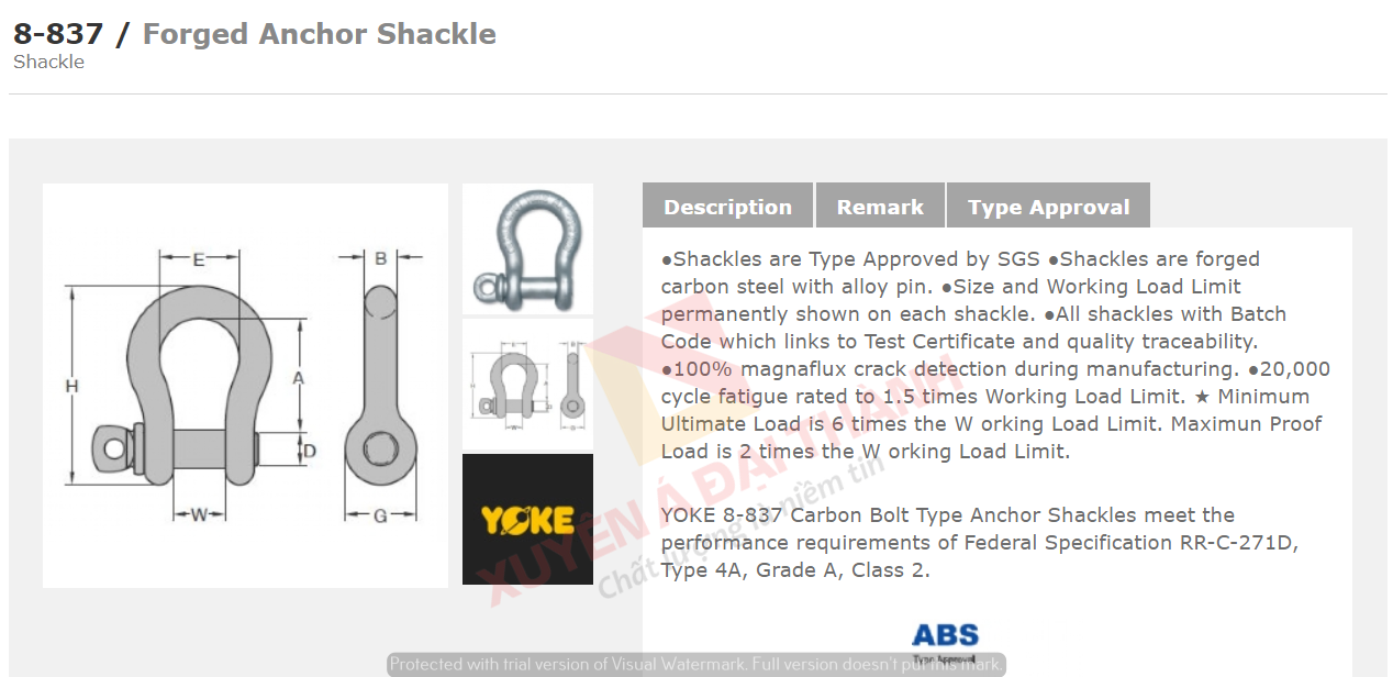 Mani 25 Tấn Omega Yoke - Chốt Vặn Ren Đài Loan- Thép Carbon