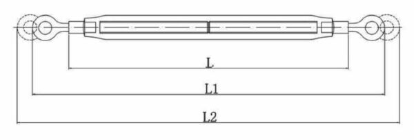 Tăng đơ thép M10 (10mm) Dòng 2 Đầu Tròn - Thép Chất Lượng Cao