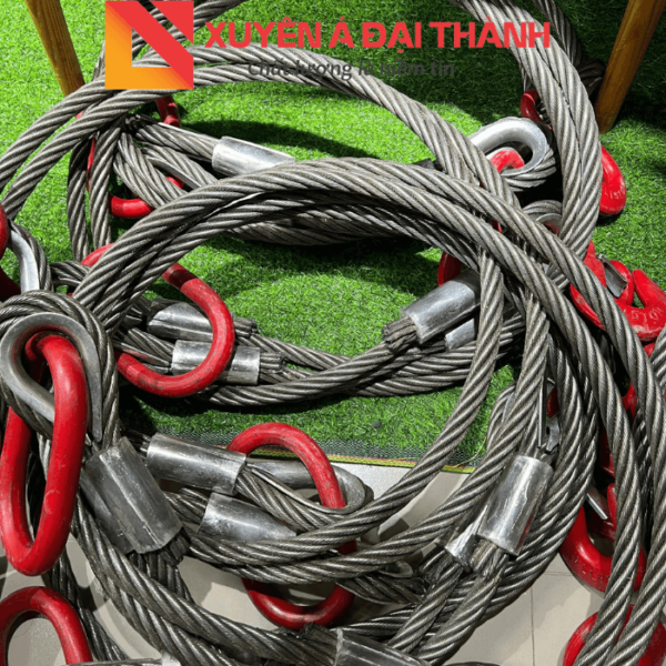 Sling cáp thép 2 chân D20mm x 2m, tải trọng 5.1 tấn